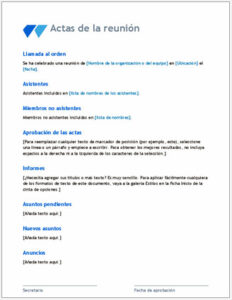 Plantilla Word para acta de reunión | PlantillasOffice.Net